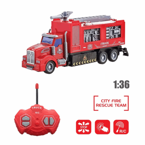 Fire Engine Truck Toy – Remote Control Toy with Extendable Ladder ...